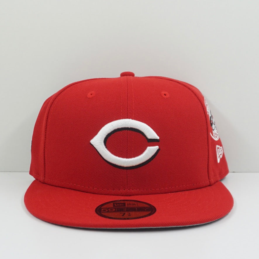 New Era Cooperstown Cincinnati Reds Multi Logo Red Fitted Cap