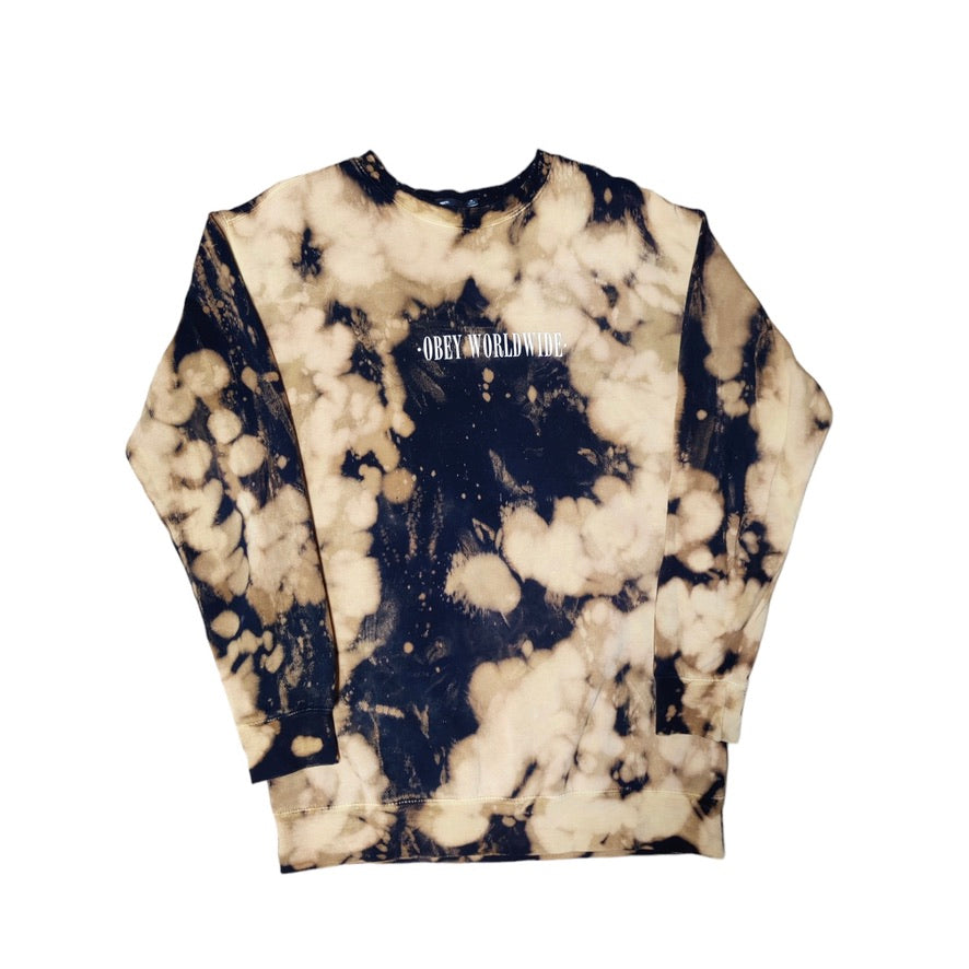 Obey New Times Bleach Spill Crew Neck Worldwide