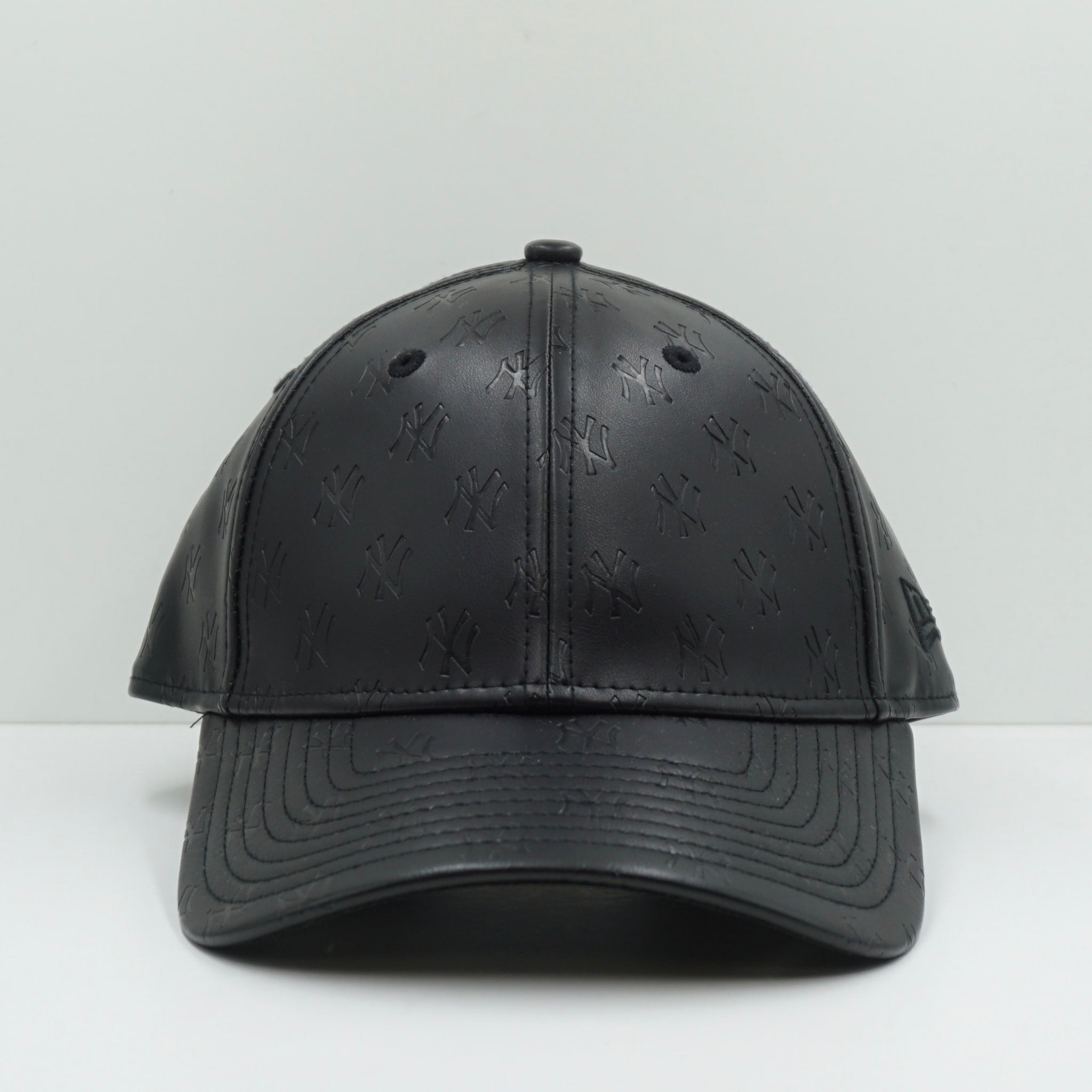 New Era Multi New York Yankees Logo Black Faux Leather Adjustable Cap